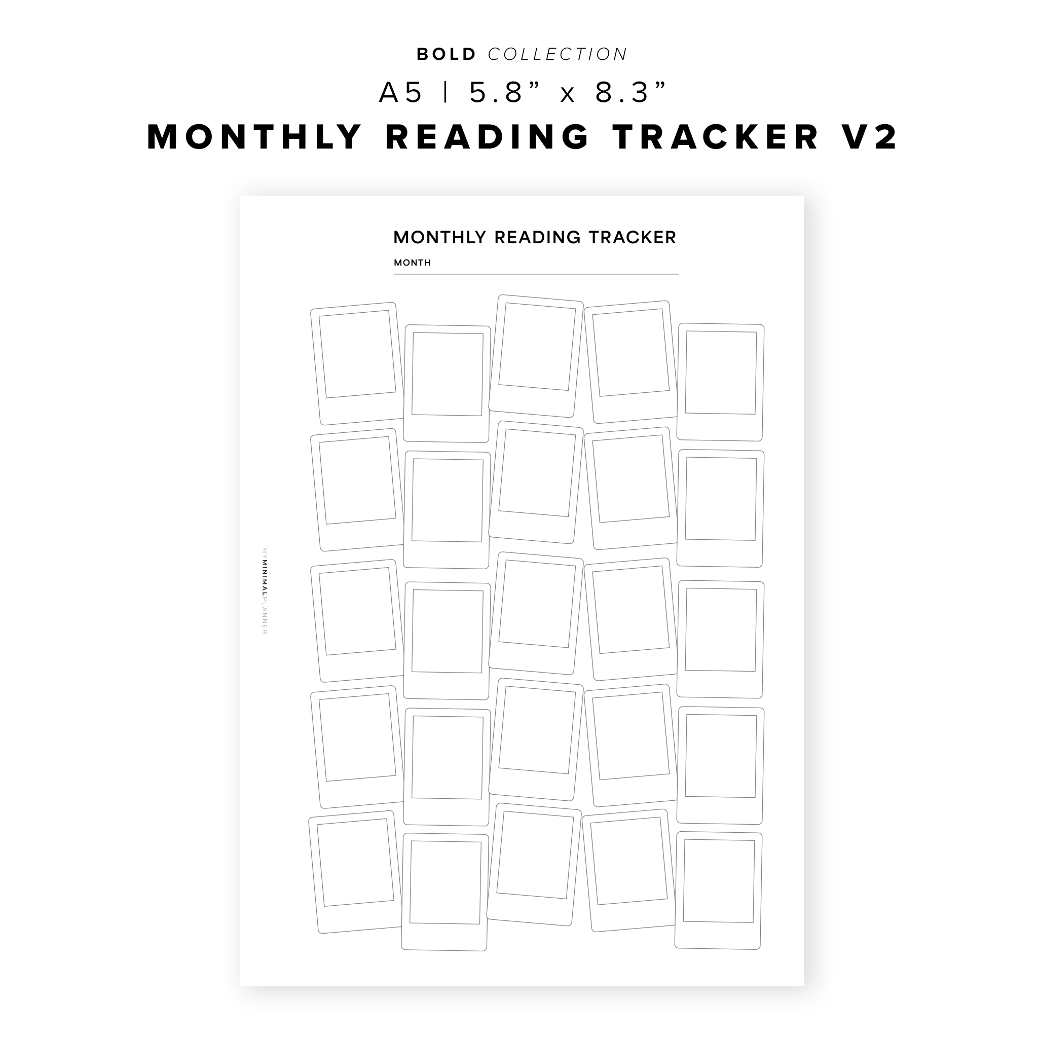 PR300 - Monthly Reading Tracker V2 - Printable Insert – My Minimal Planner