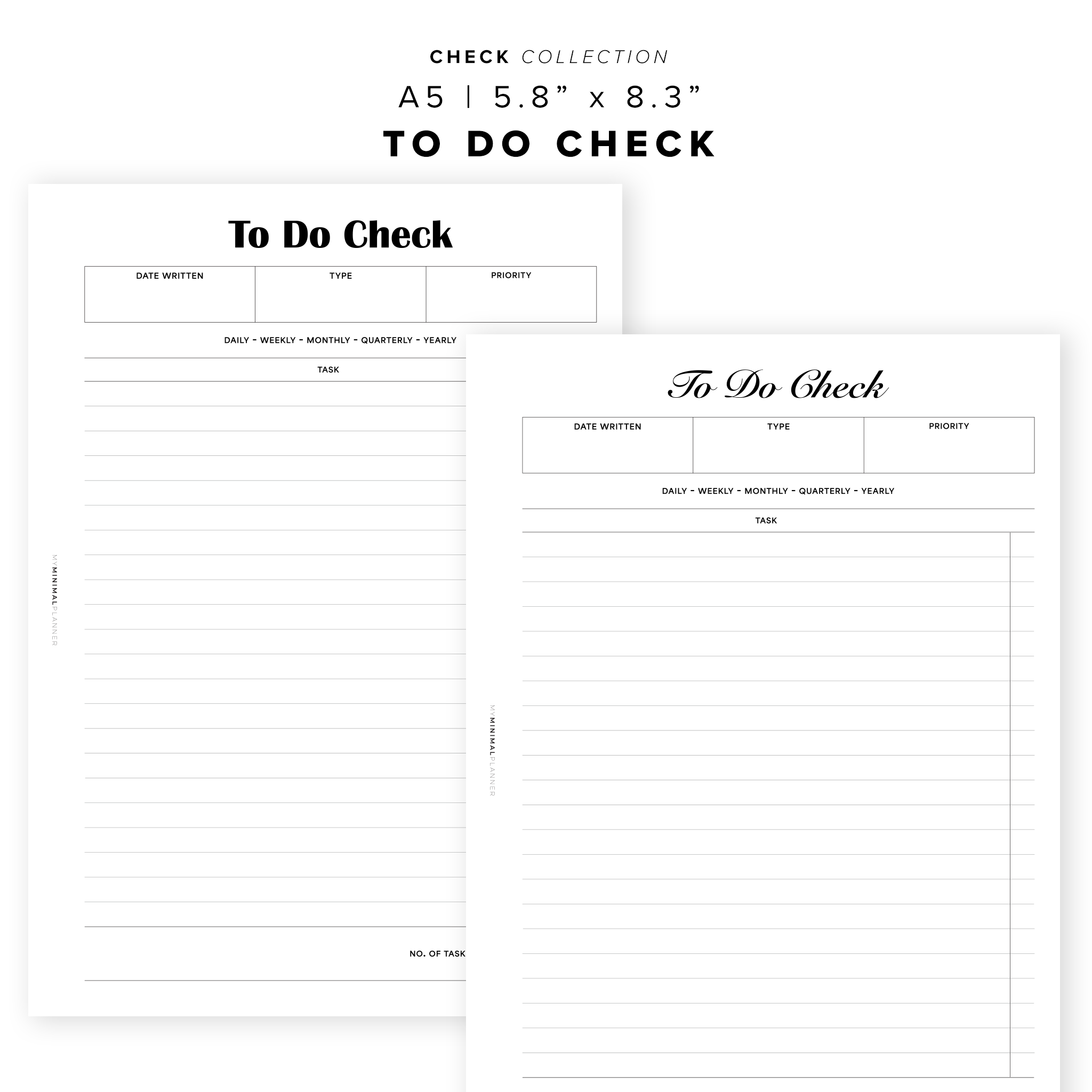 PR357 - To Do Check - Printable Insert – My Minimal Planner