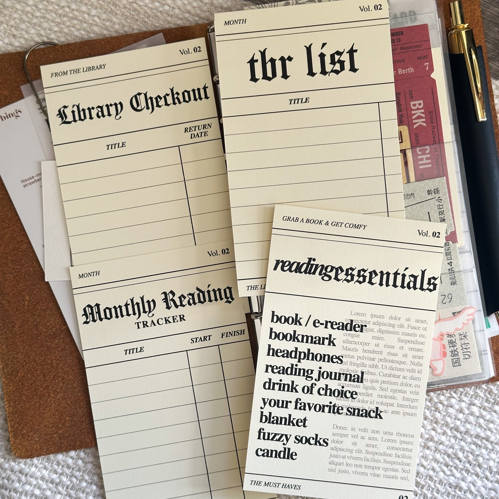 PPC41 - Bookish Newspaper V2 - Printable Planner Cards – My Minimal Planner