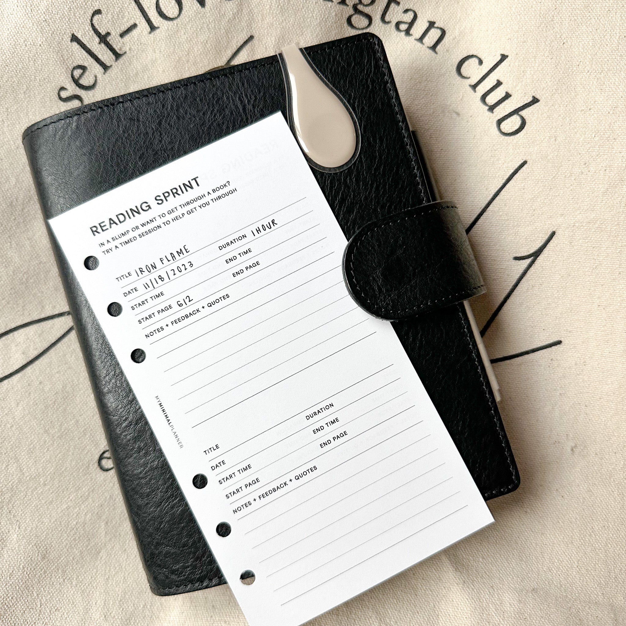 PR233 - Reading Sprint - Printable Insert – My Minimal Planner