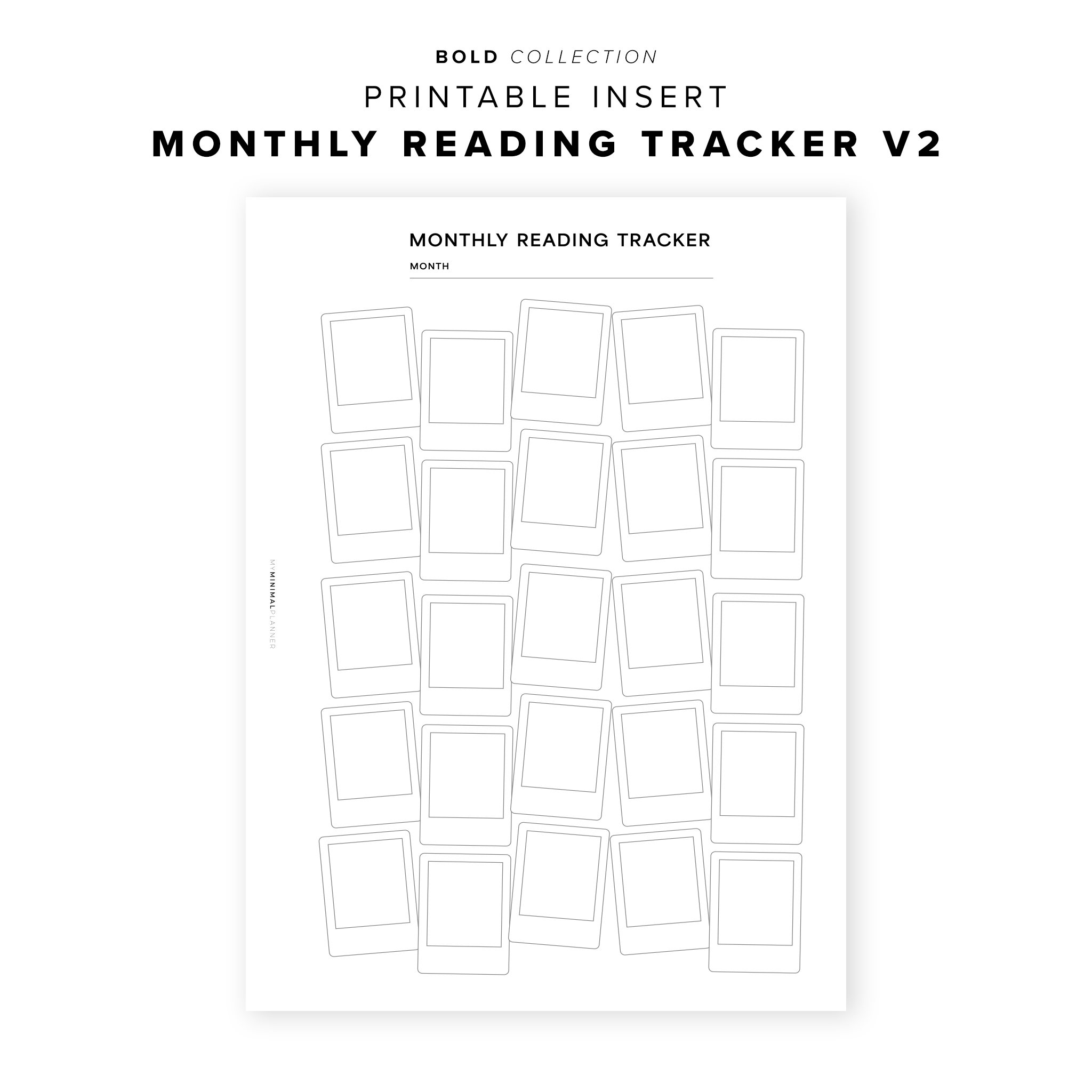 PR300 - Monthly Reading Tracker V2 - Printable Insert – My Minimal Planner