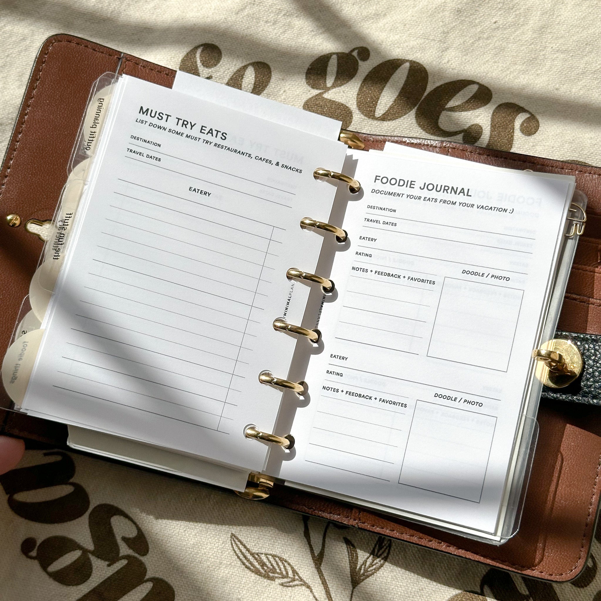 PR267 - Vacay Foodie Bundle - Printable Insert – My Minimal Planner