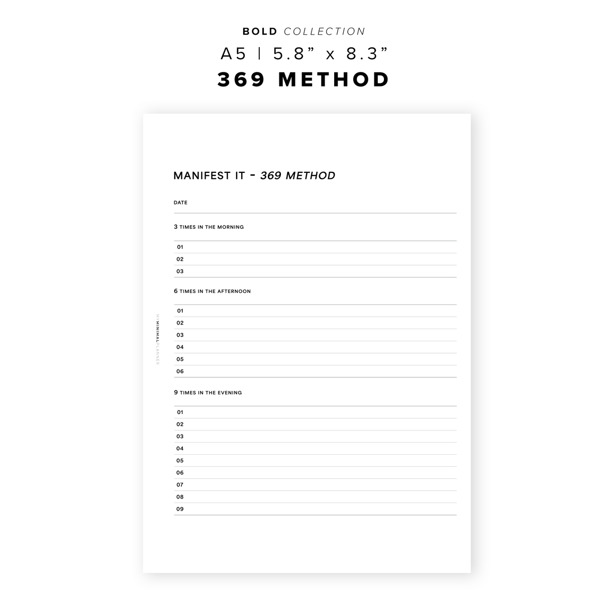 PR246 - 369 Manifest Method - Printable Insert – My Minimal Planner