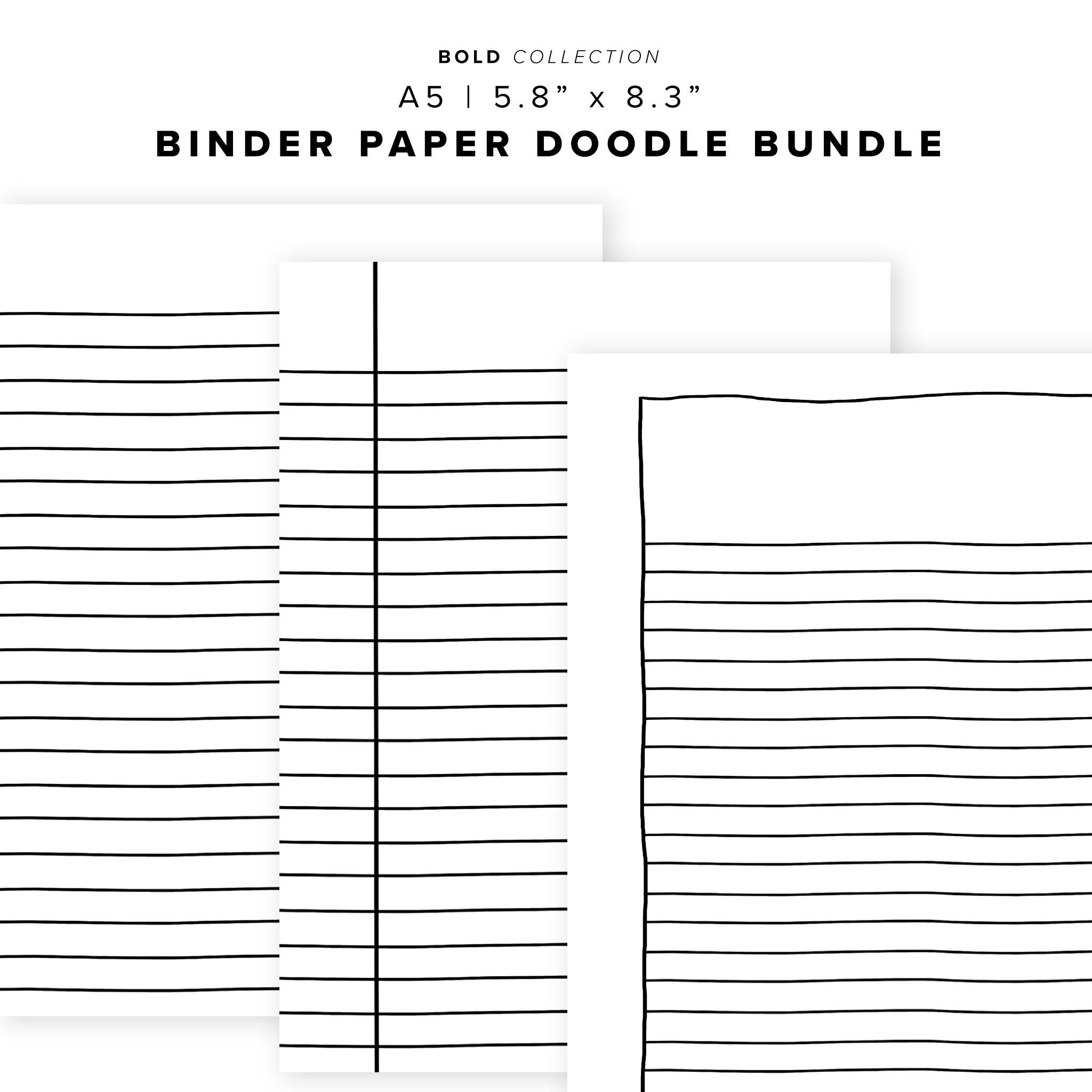 PR318 - Binder Paper Doodle Bundle - Printable Insert – My Minimal Planner