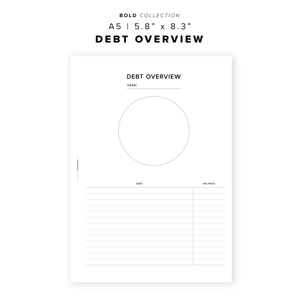 PR224 - Debt Overview - Printable Insert – My Minimal Planner