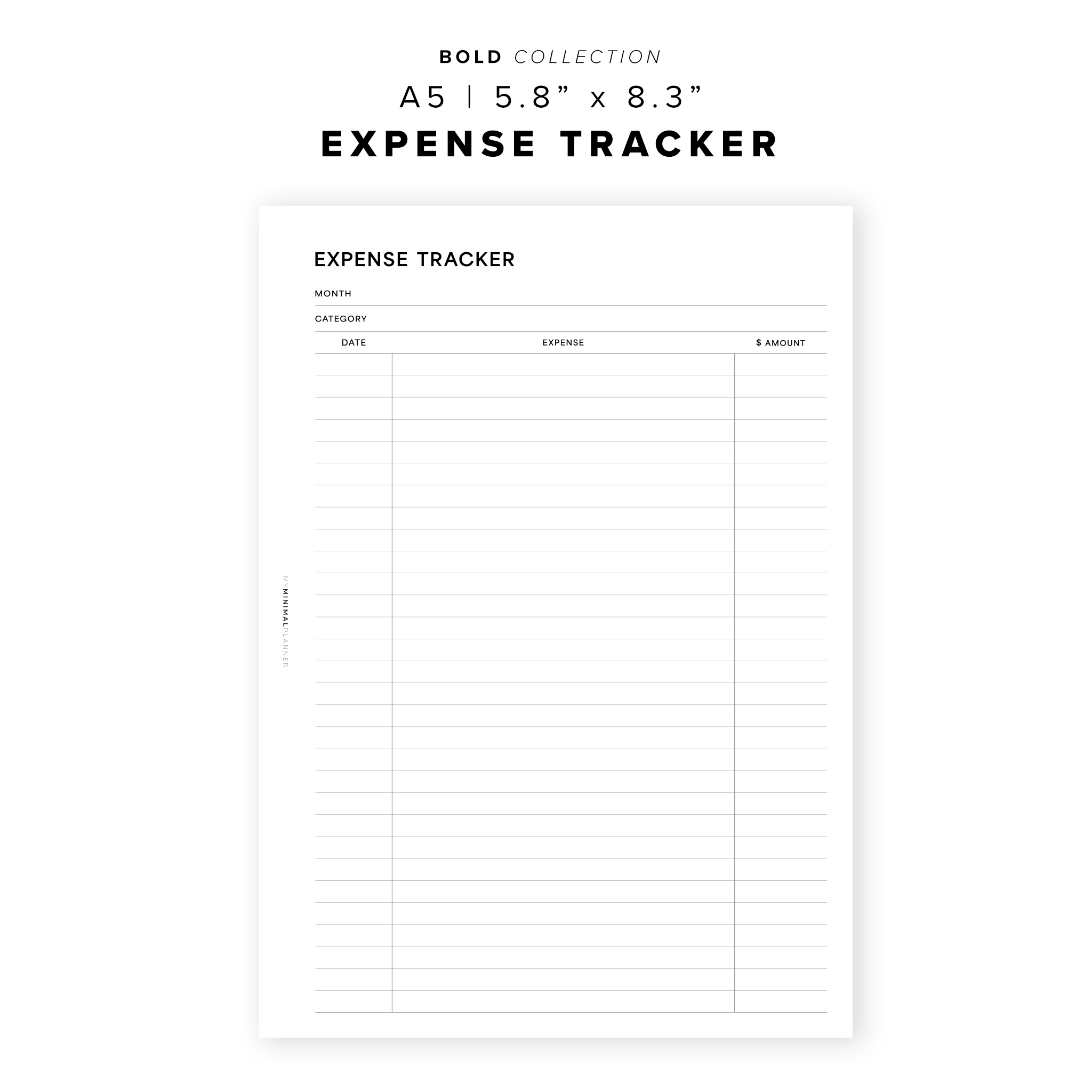 PR226 - Expense Tracker V3 - Printable Insert – My Minimal Planner