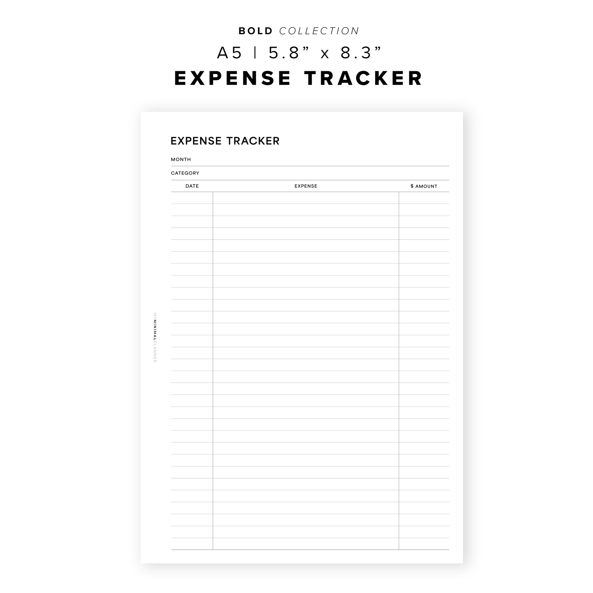 PR226 - Expense Tracker V3 - Printable Insert – My Minimal Planner