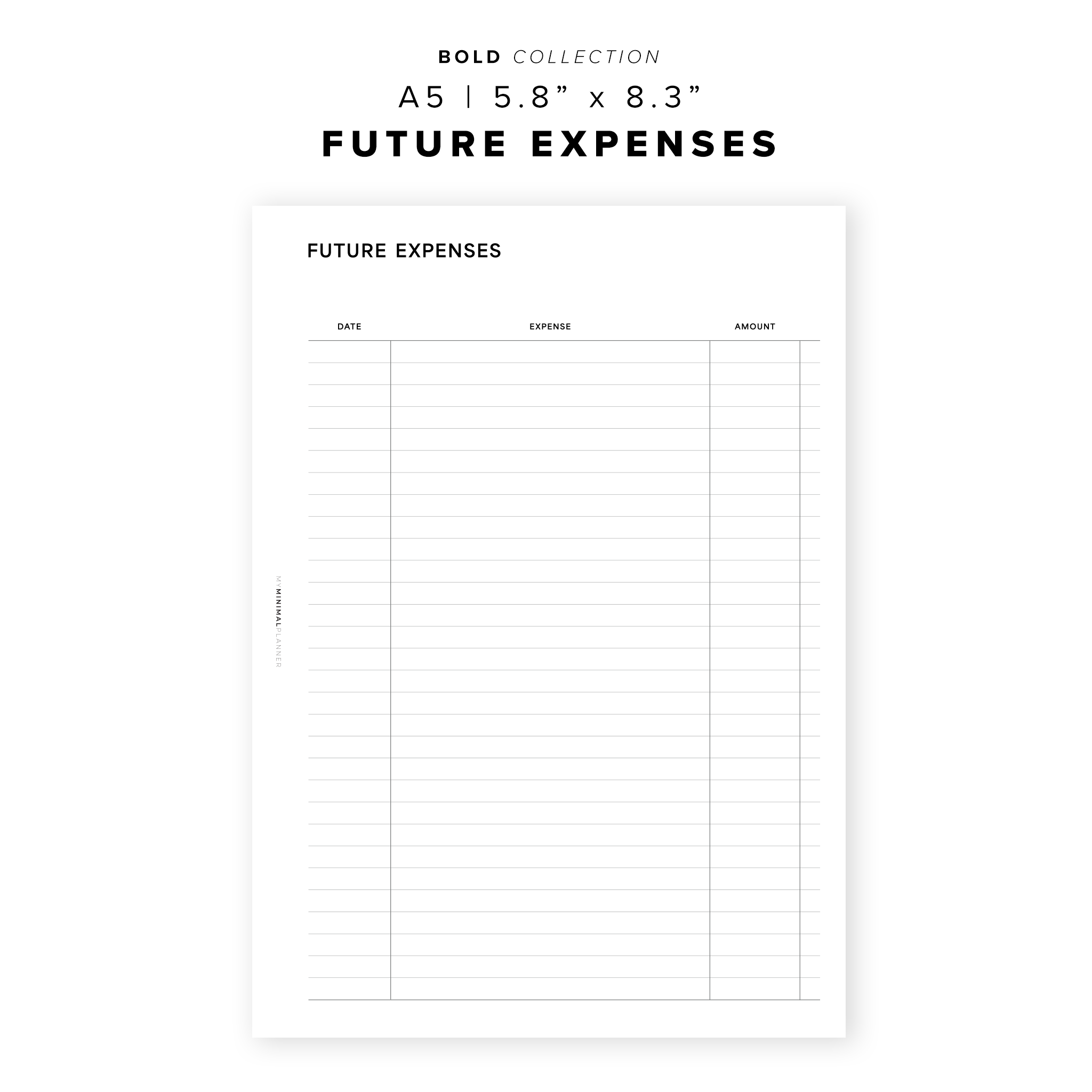 PR292 - Future Expenses - Printable Insert – My Minimal Planner
