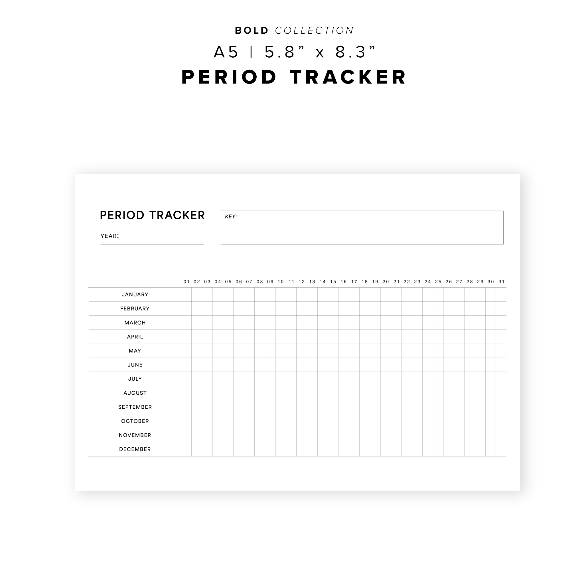 PR214 - Period Tracker - Printable Insert – My Minimal Planner