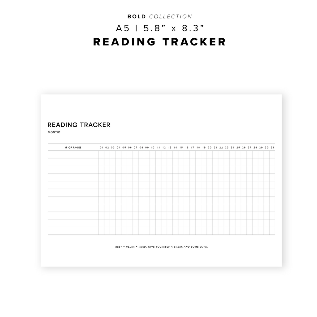 PR215 - Reading Tracker - Printable Insert – My Minimal Planner