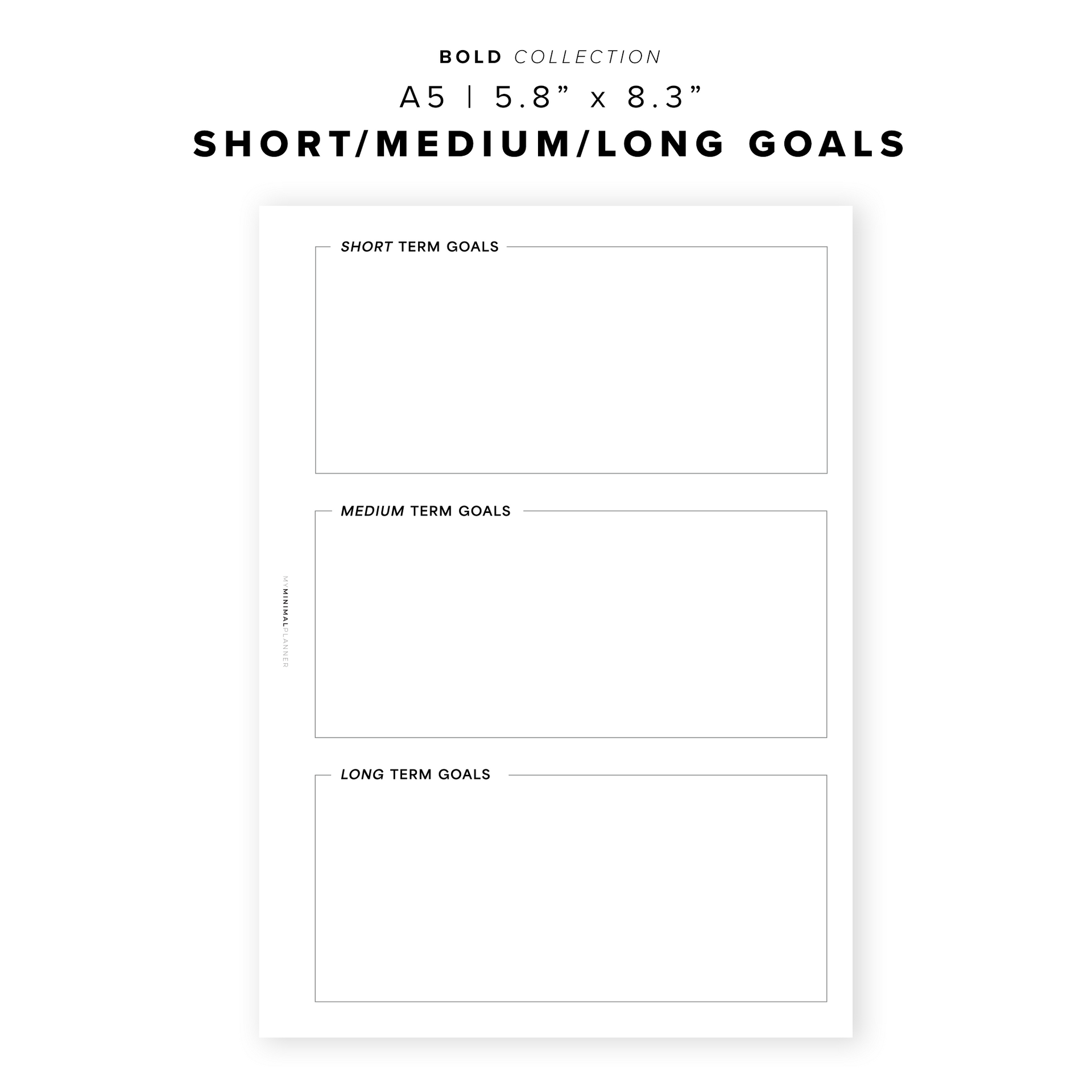 PR249 - Short Medium Long Term Goals - Printable Insert – My Minimal ...