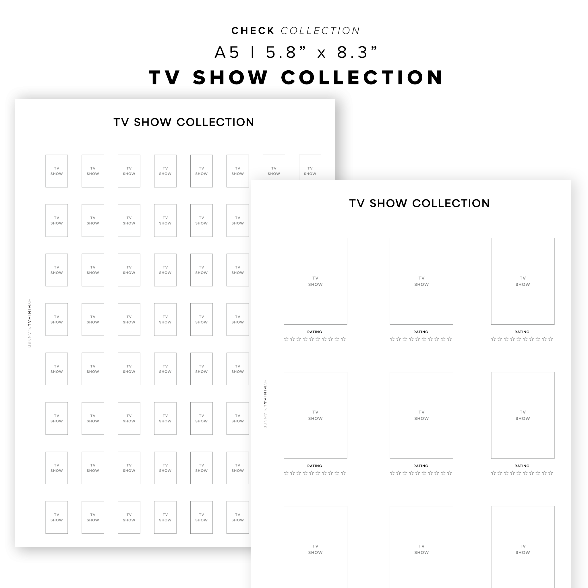 PR362 - TV Show Collection - Printable Insert – My Minimal Planner