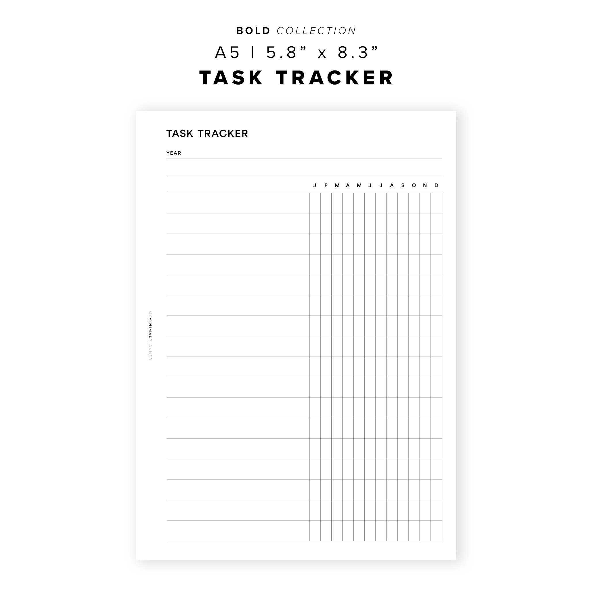 PR287 - Task Tracker - Printable Insert – My Minimal Planner