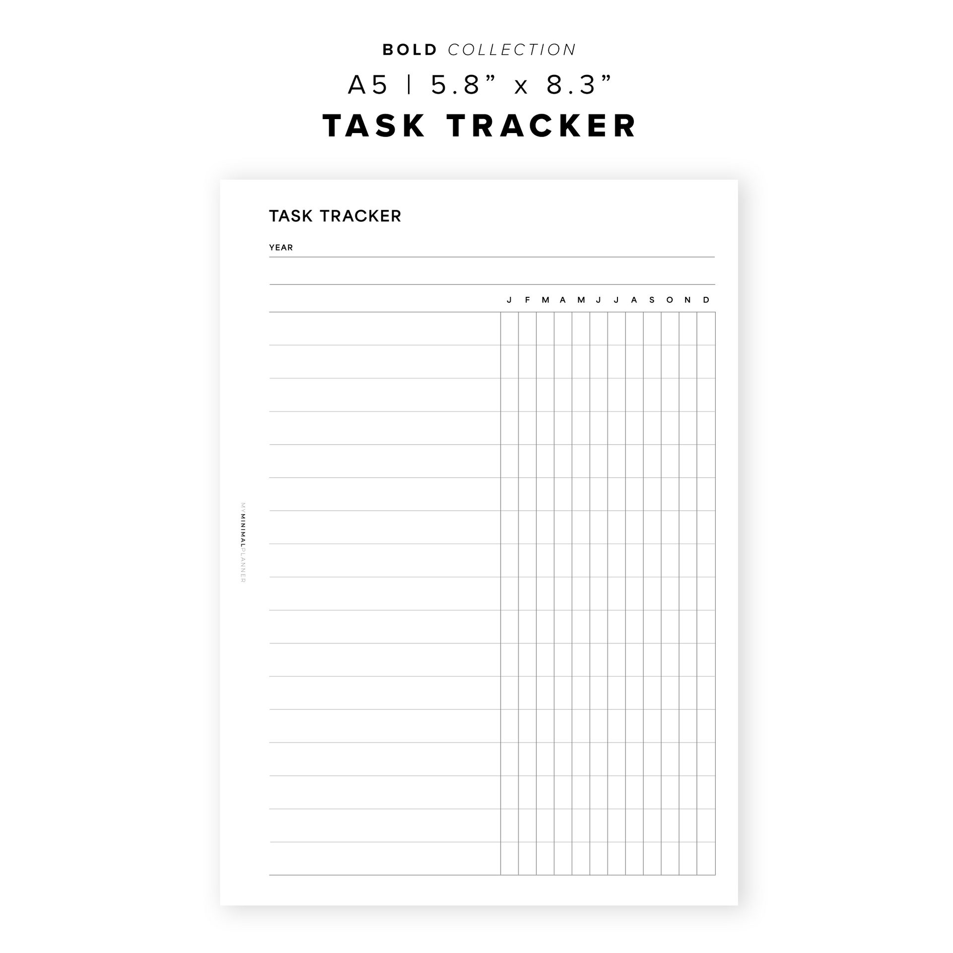 PR287 - Task Tracker - Printable Insert – My Minimal Planner