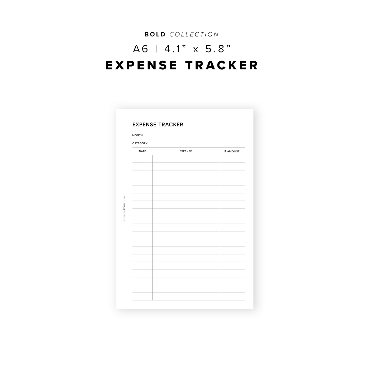 PR226 - Expense Tracker V3 - Printable Insert – My Minimal Planner