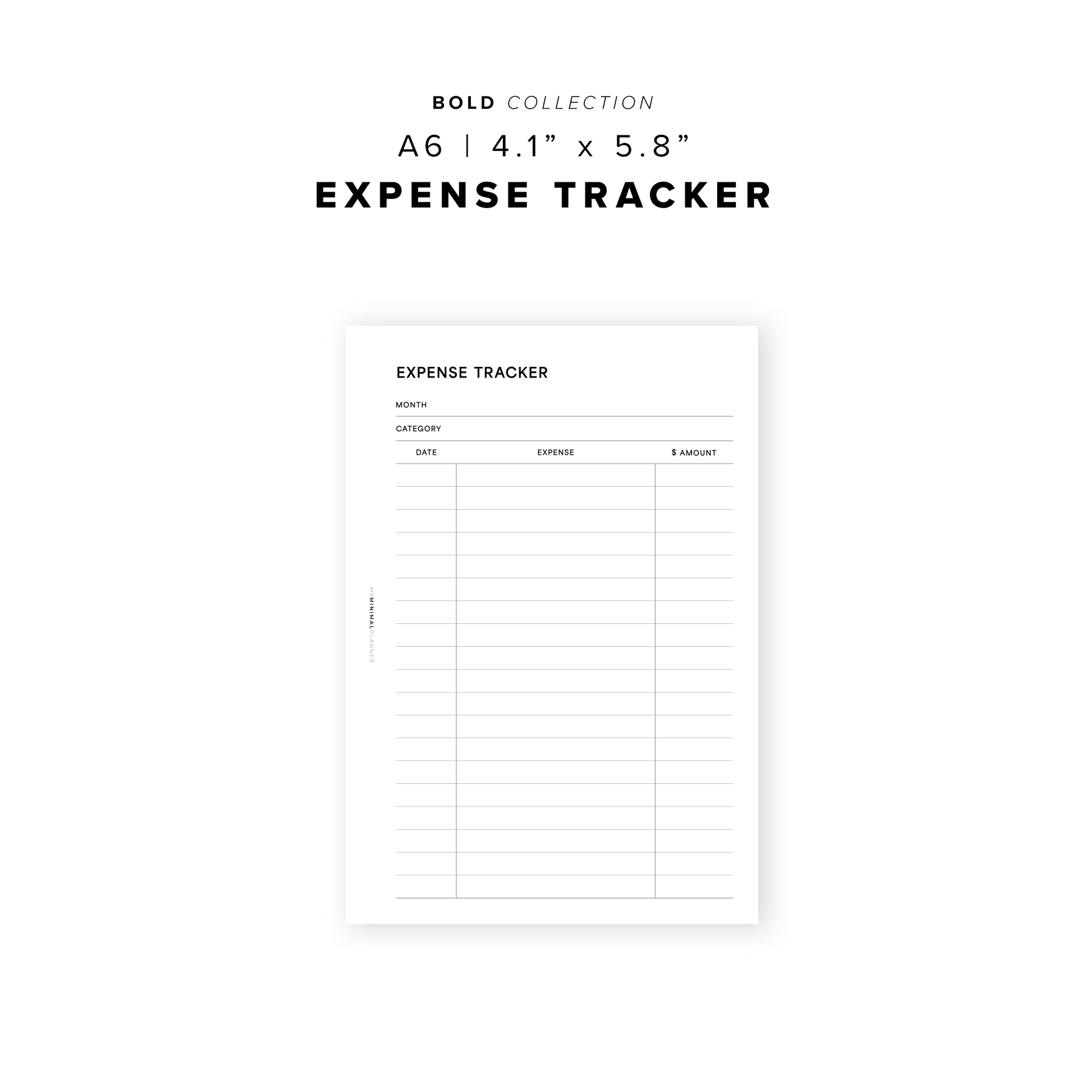 PR226 - Expense Tracker V3 - Printable Insert – My Minimal Planner