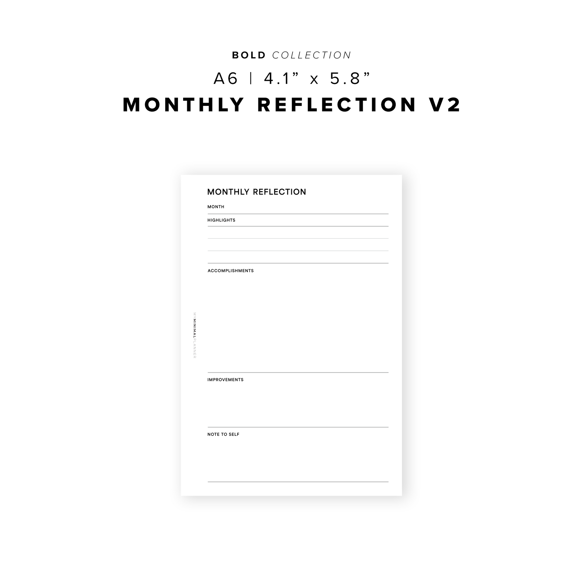 PR325 - Monthly Reflection V2 - Printable Insert – My Minimal Planner