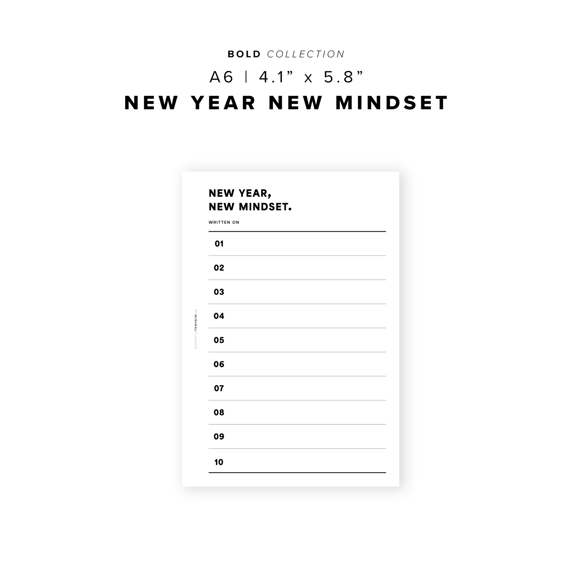 PR241 - New Year. New Mindset - Printable Insert – My Minimal Planner