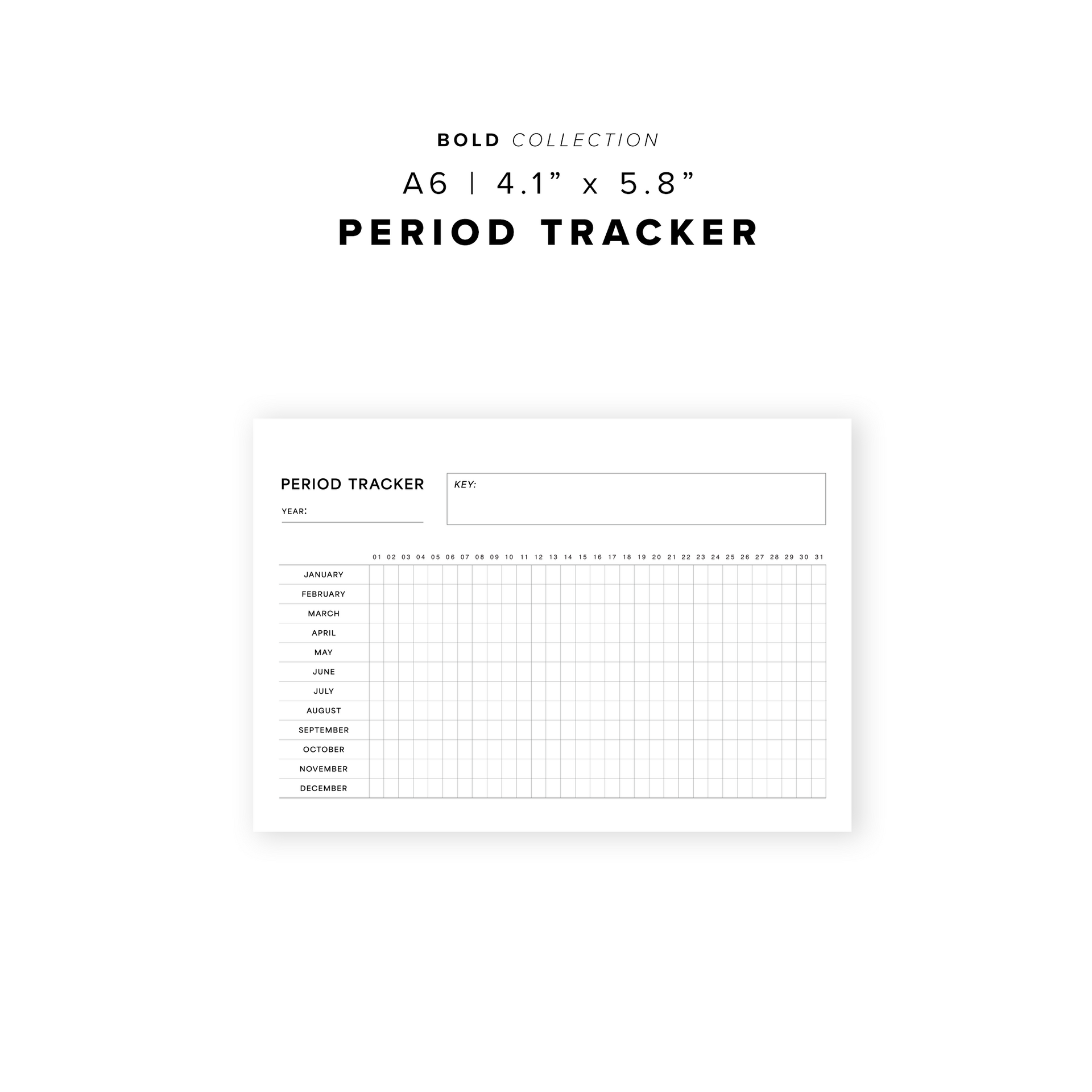 PR214 - Period Tracker - Printable Insert – My Minimal Planner