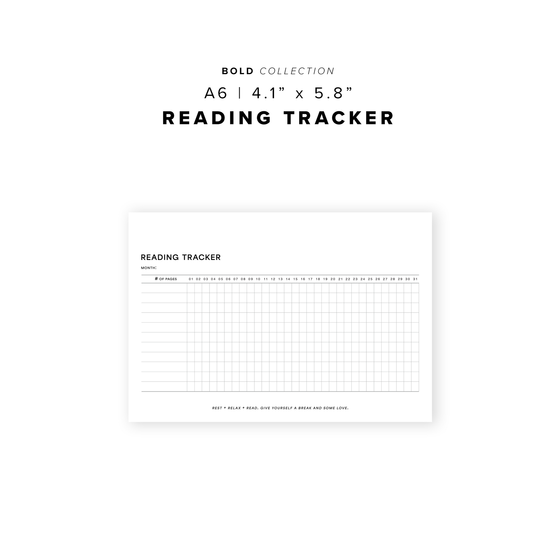 PR215 - Reading Tracker - Printable Insert – My Minimal Planner