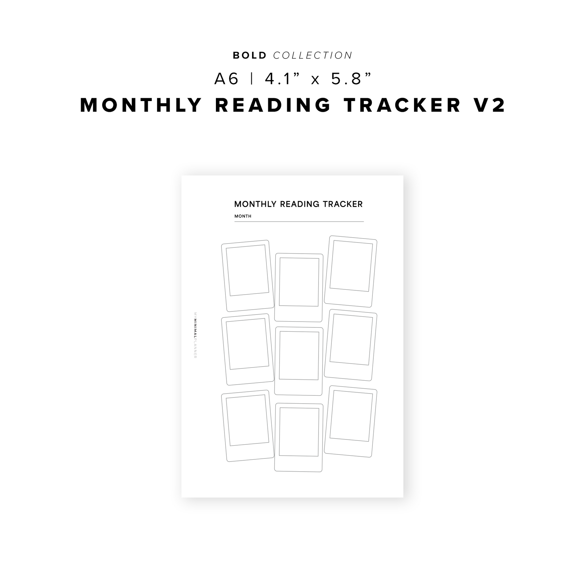 PR300 - Monthly Reading Tracker V2 - Printable Insert – My Minimal Planner