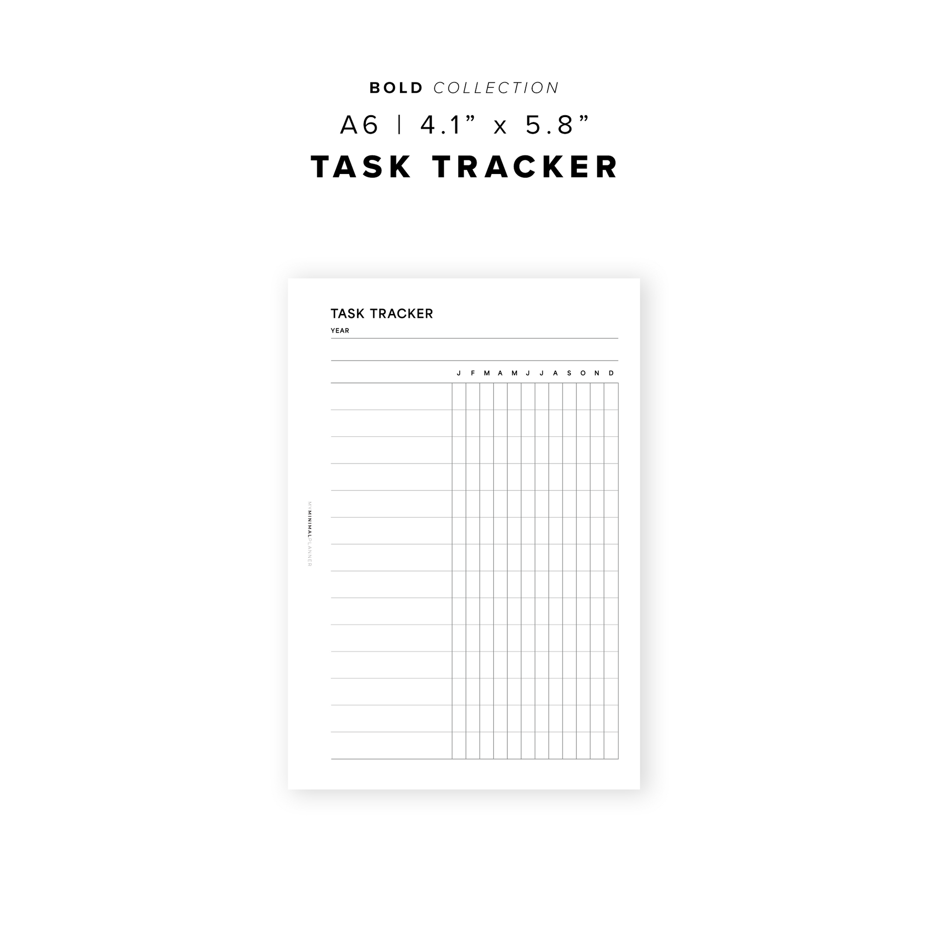 PR287 - Task Tracker - Printable Insert – My Minimal Planner