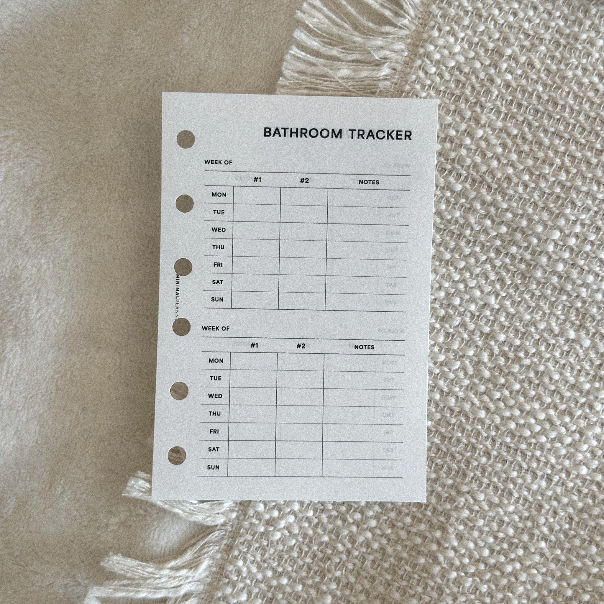 PR339 - Bathroom Tracker - Printable Insert – My Minimal Planner