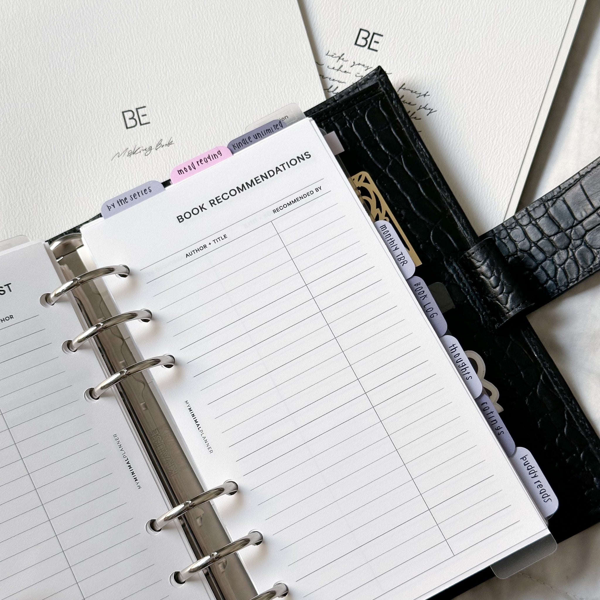 PR200 - Book Recommendations - Printable Insert – My Minimal Planner