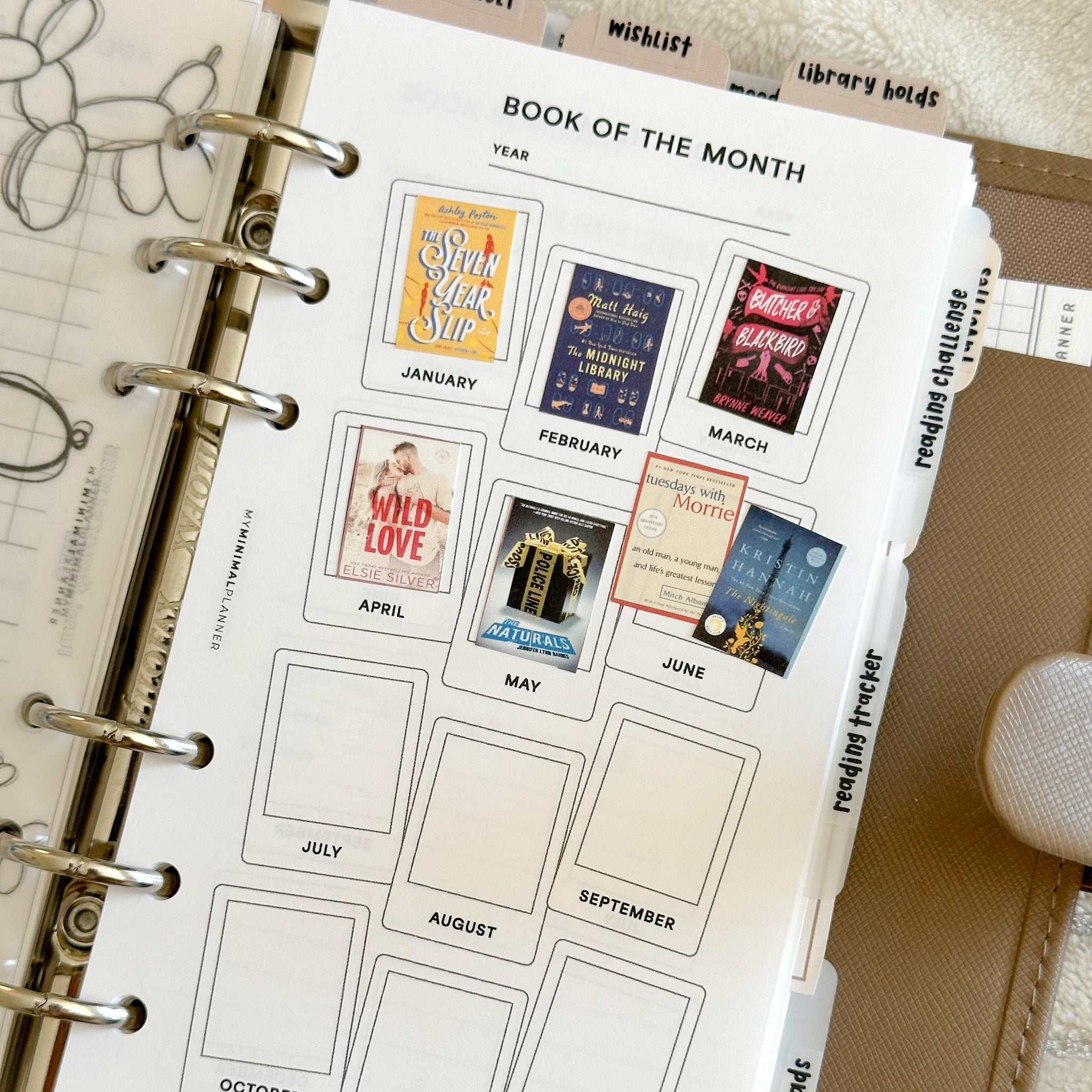 PR301 - Book of the Month V2 - Printable Insert – My Minimal Planner
