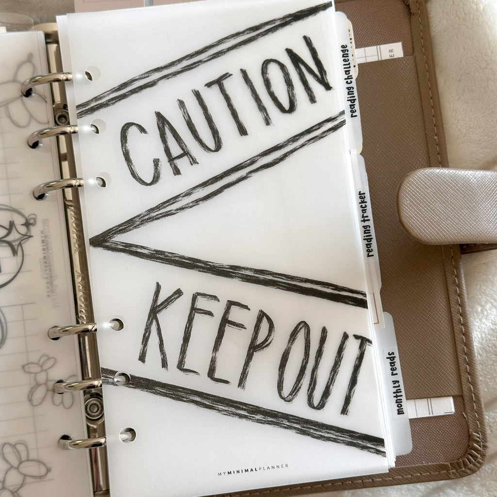 PRD212 - Caution Keep Out - Printable Dashboard – My Minimal Planner