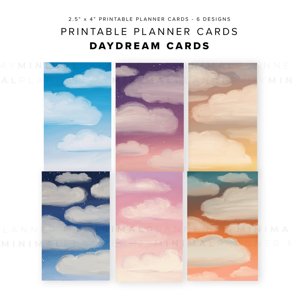 PPC35 - Daydream Cards - Printable Planner Cards – My Minimal Planner