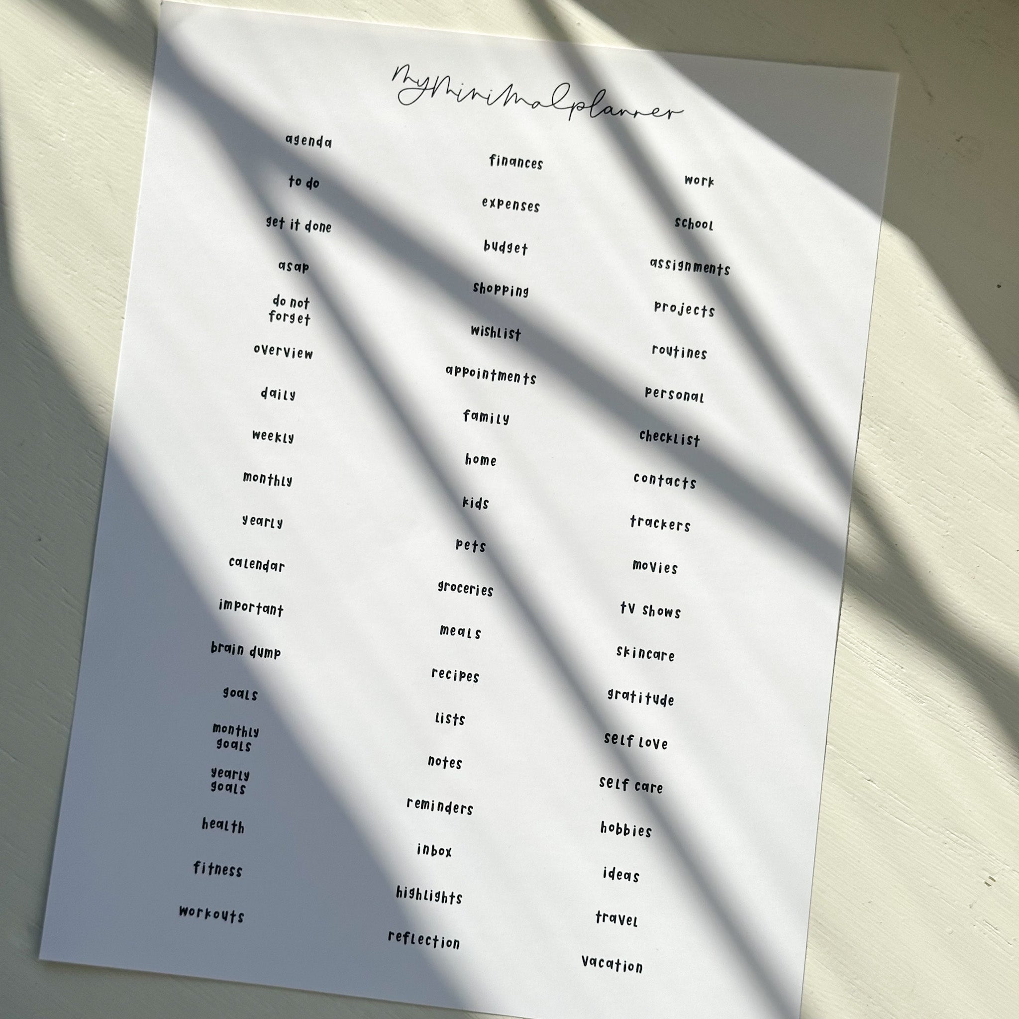 PRS05 - Divider Labels 2 - Printable Stickers – My Minimal Planner