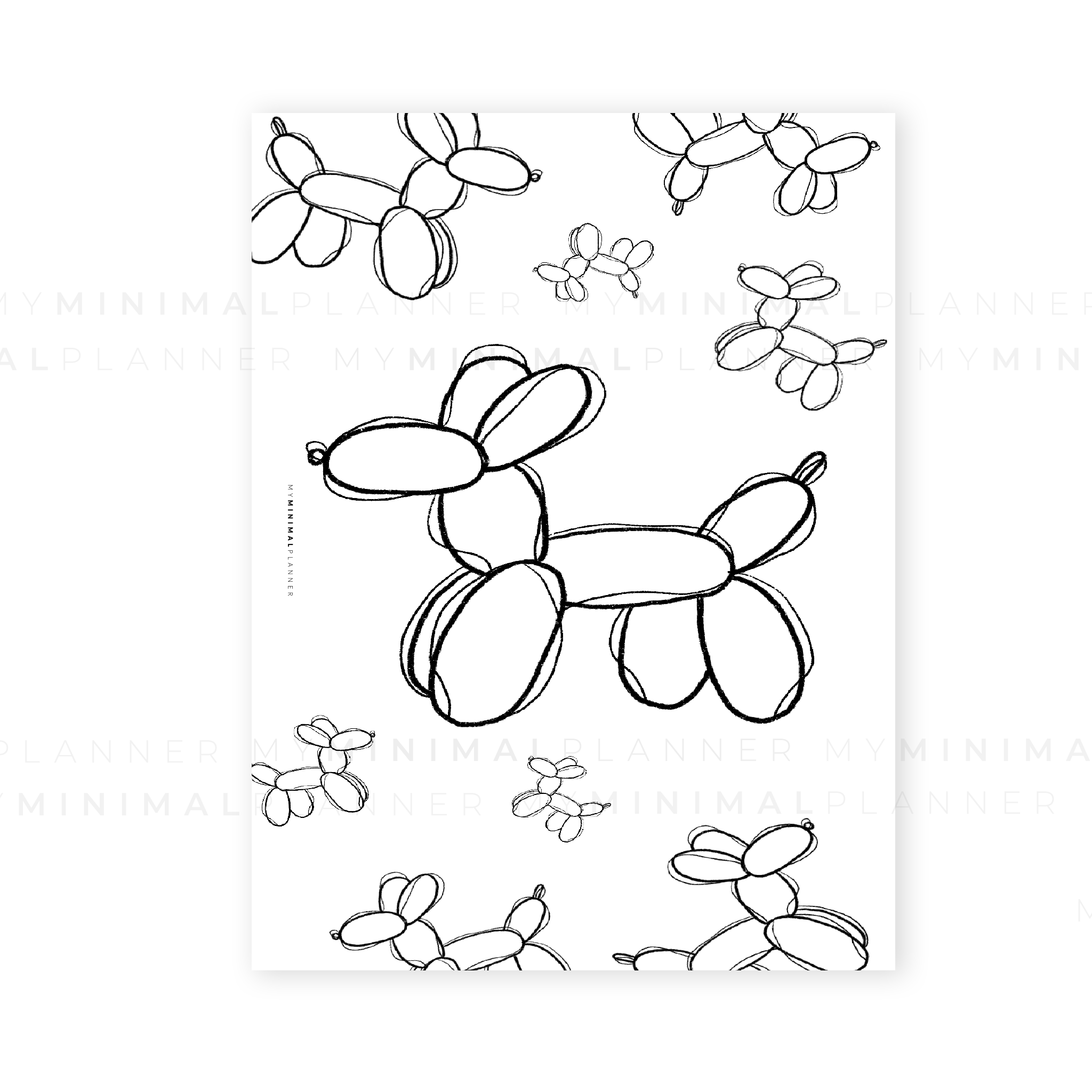 PRD202 - Dog Balloon - Printable Dashboard – My Minimal Planner