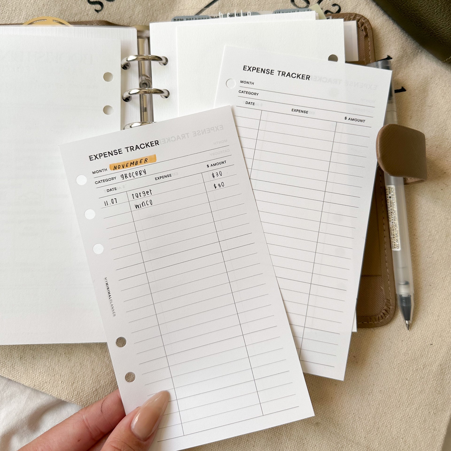 PR226 - Expense Tracker V3 - Printable Insert – My Minimal Planner
