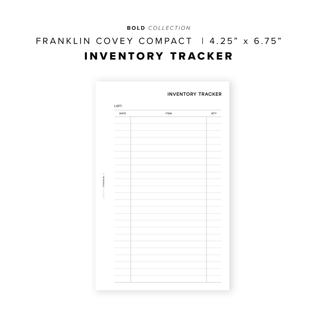 PR213 - Inventory Tracker - Printable Insert – My Minimal Planner