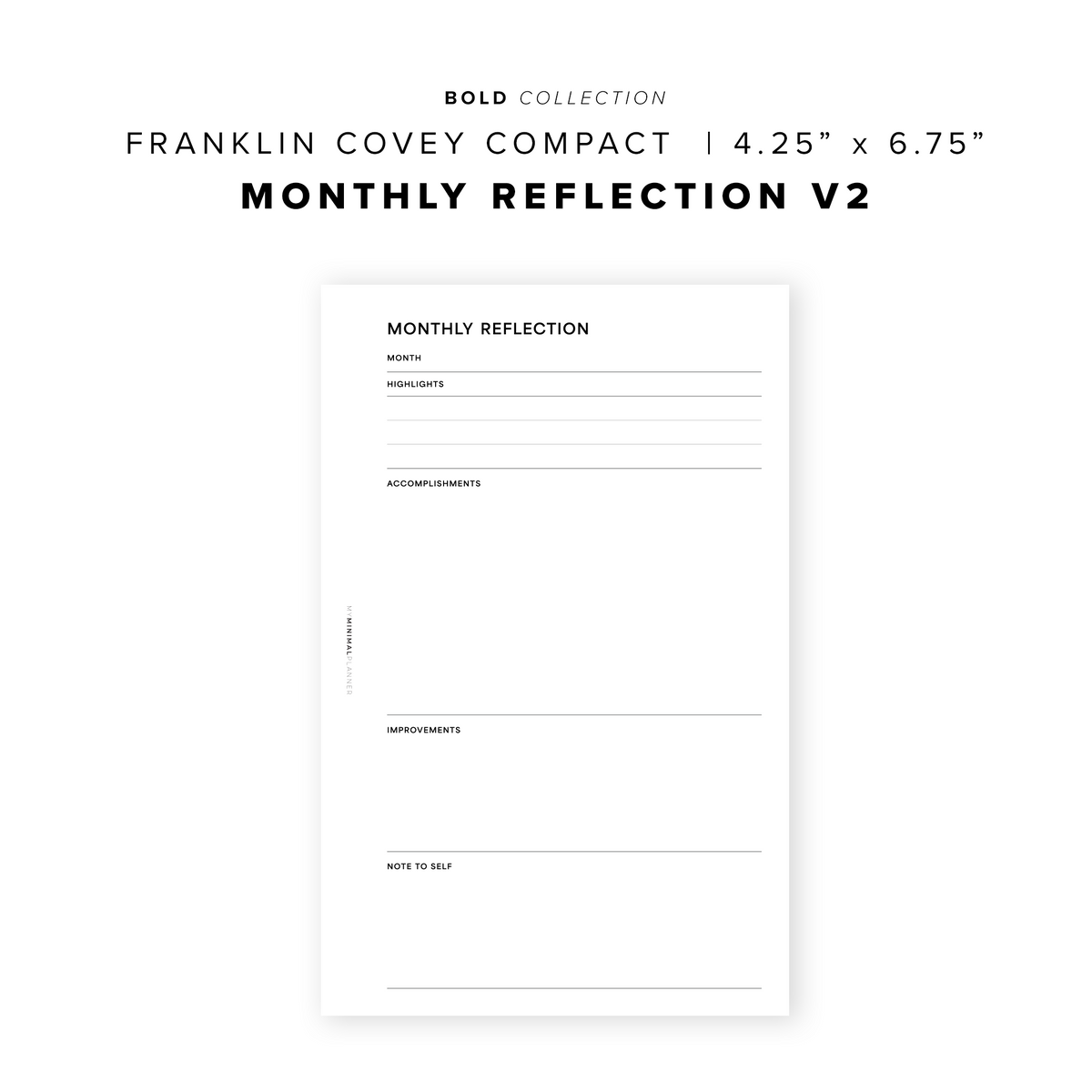 PR325 - Monthly Reflection V2 - Printable Insert – My Minimal Planner