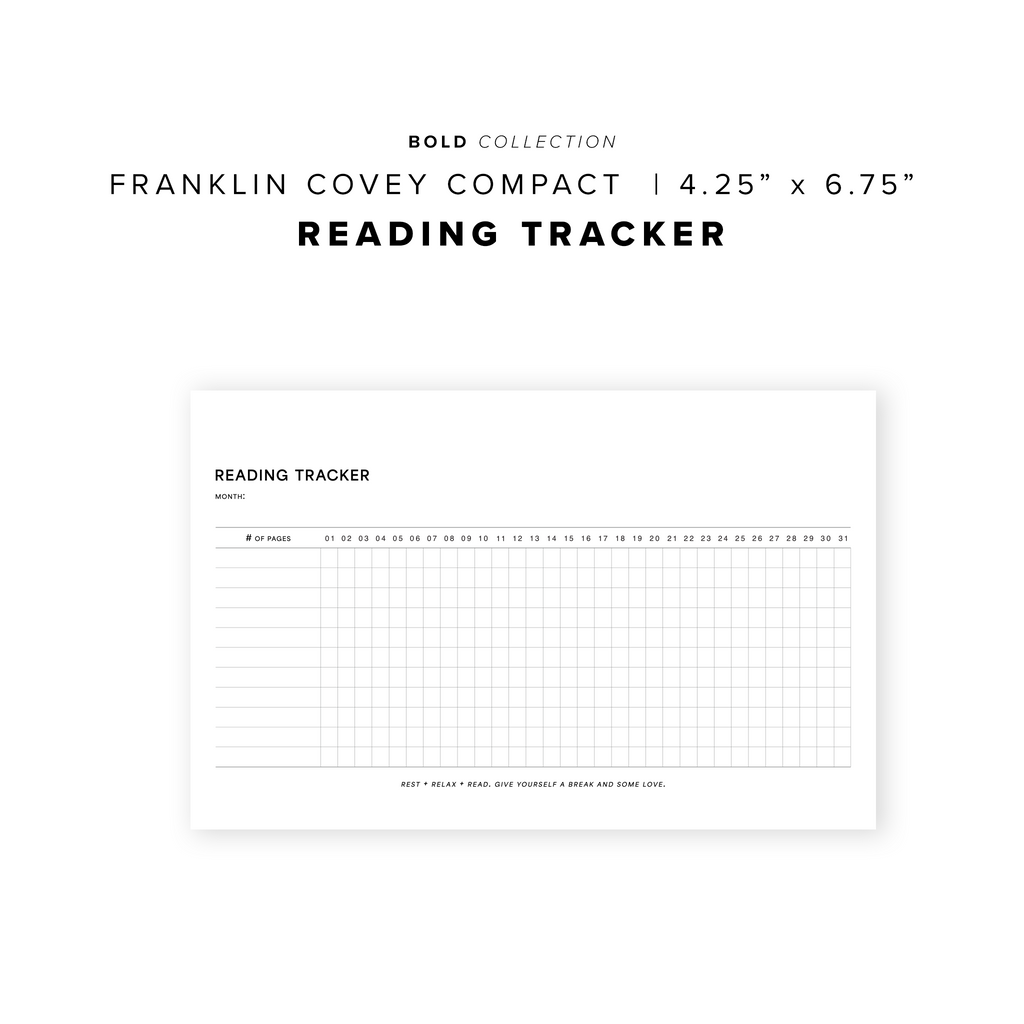 PR215 - Reading Tracker - Printable Insert – My Minimal Planner