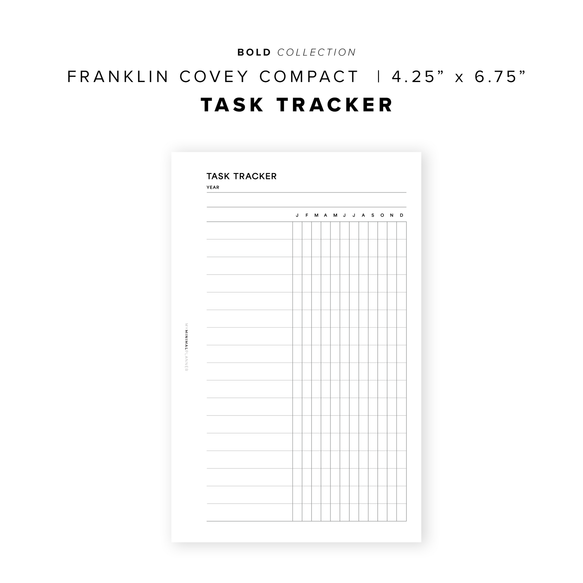PR287 - Task Tracker - Printable Insert – My Minimal Planner