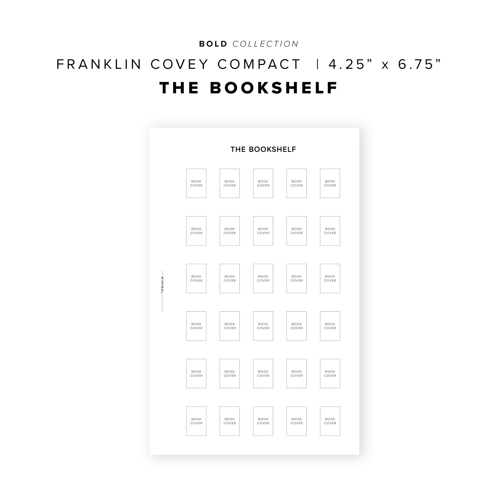 PR232 - The Bookshelf - Printable Insert – My Minimal Planner