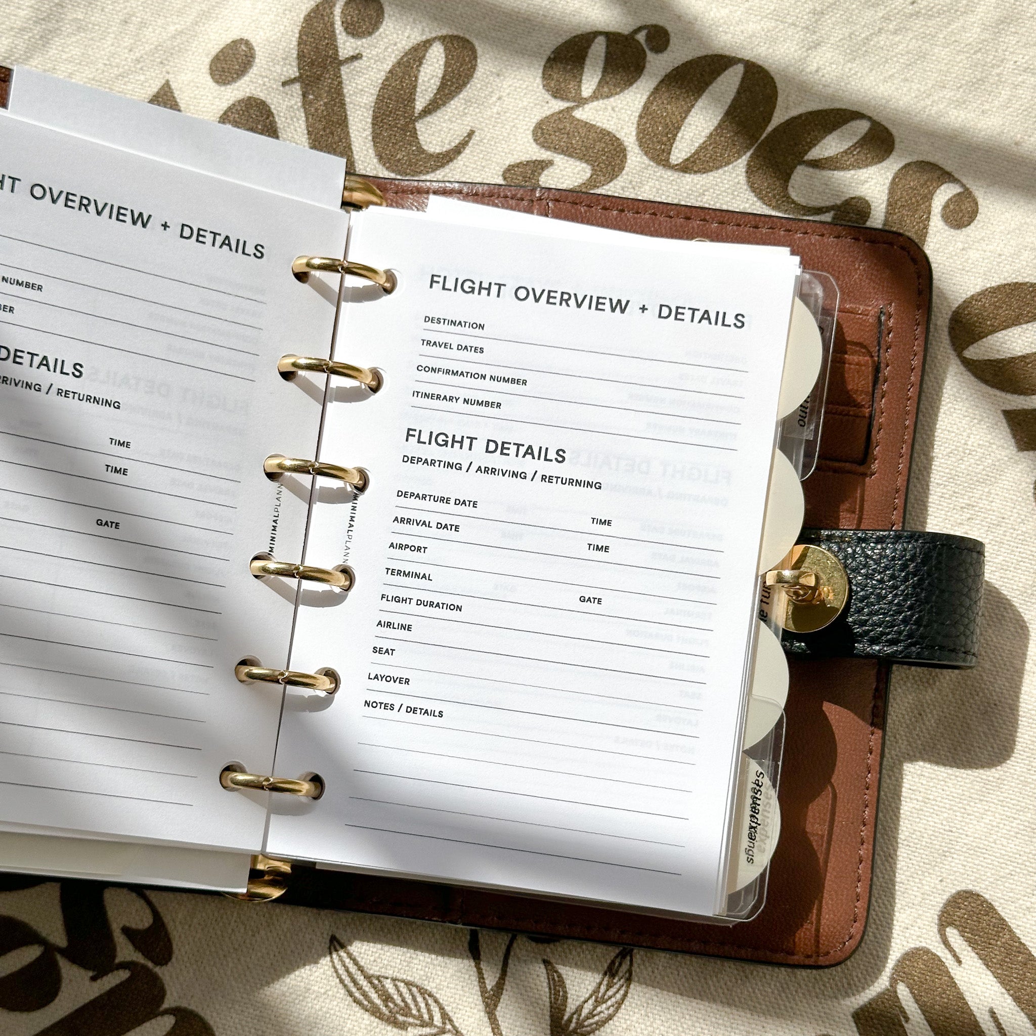 PR270 - Flight Overview - Printable Insert – My Minimal Planner