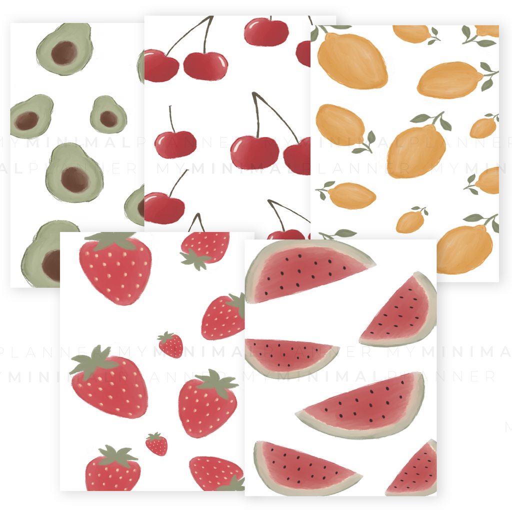 PRD247 - Fruits Fruits Bundle - Printable Dashboard – My Minimal Planner