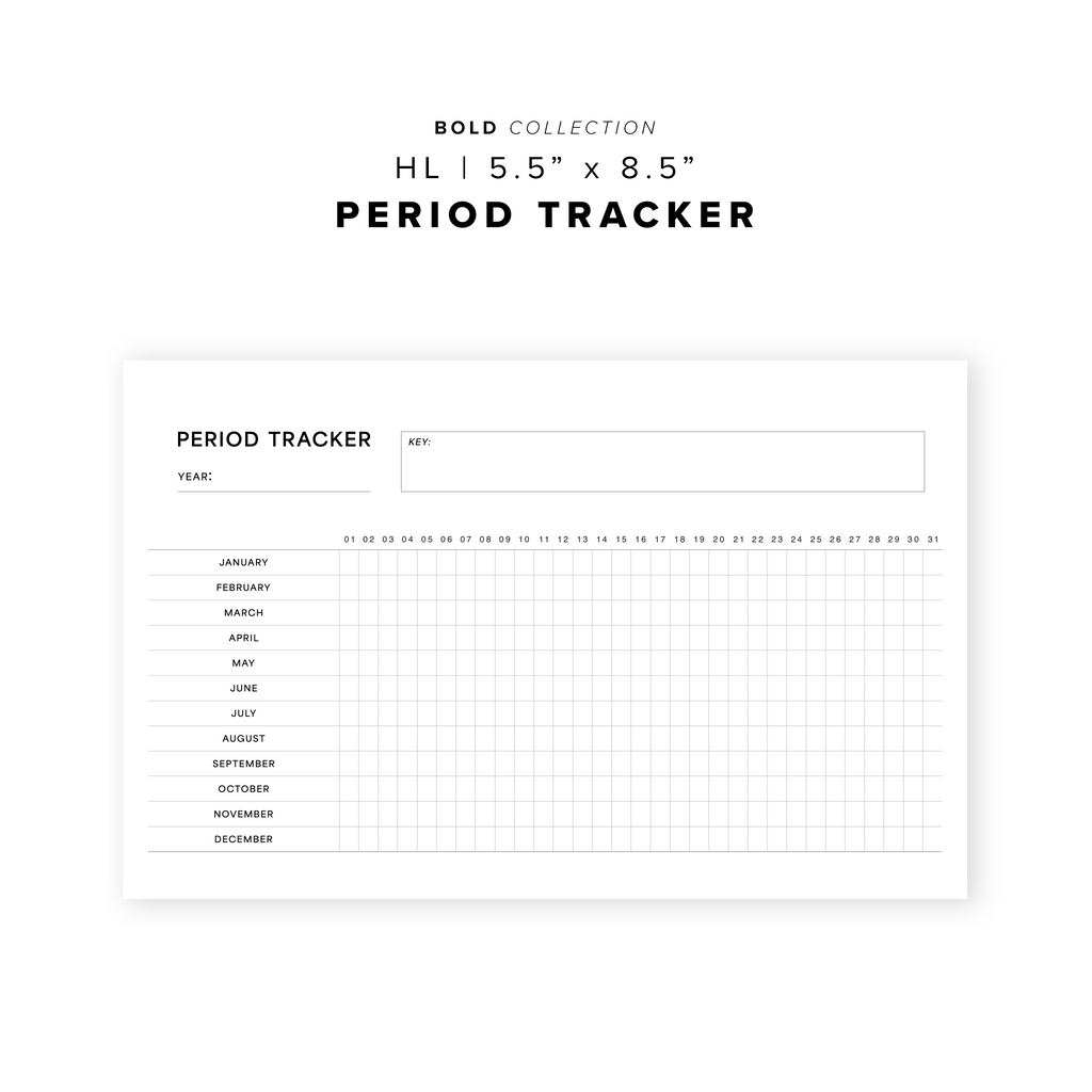 PR214 - Period Tracker - Printable Insert – My Minimal Planner