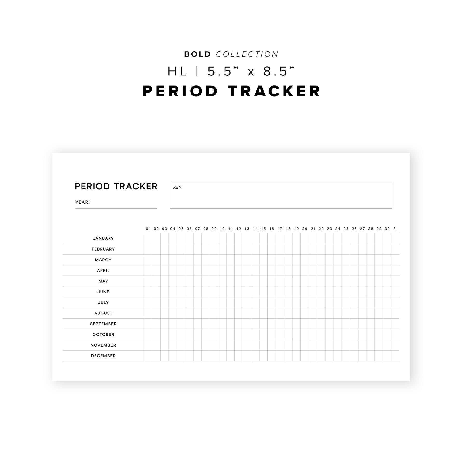 PR214 - Period Tracker - Printable Insert – My Minimal Planner