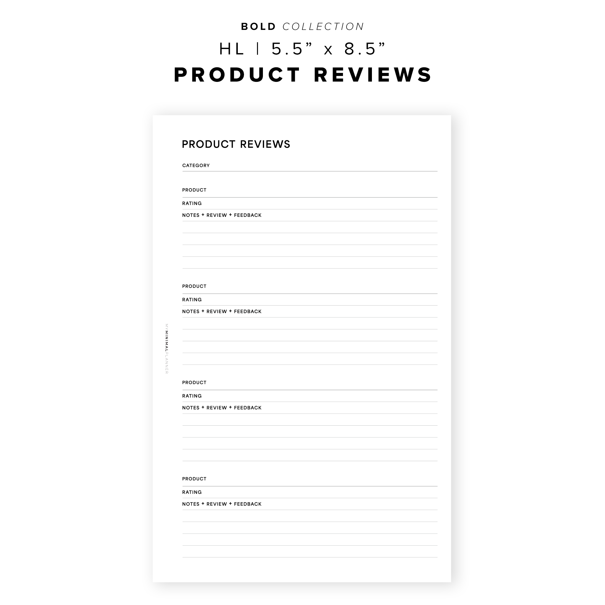 PR236 - Product Reviews - Printable Insert – My Minimal Planner
