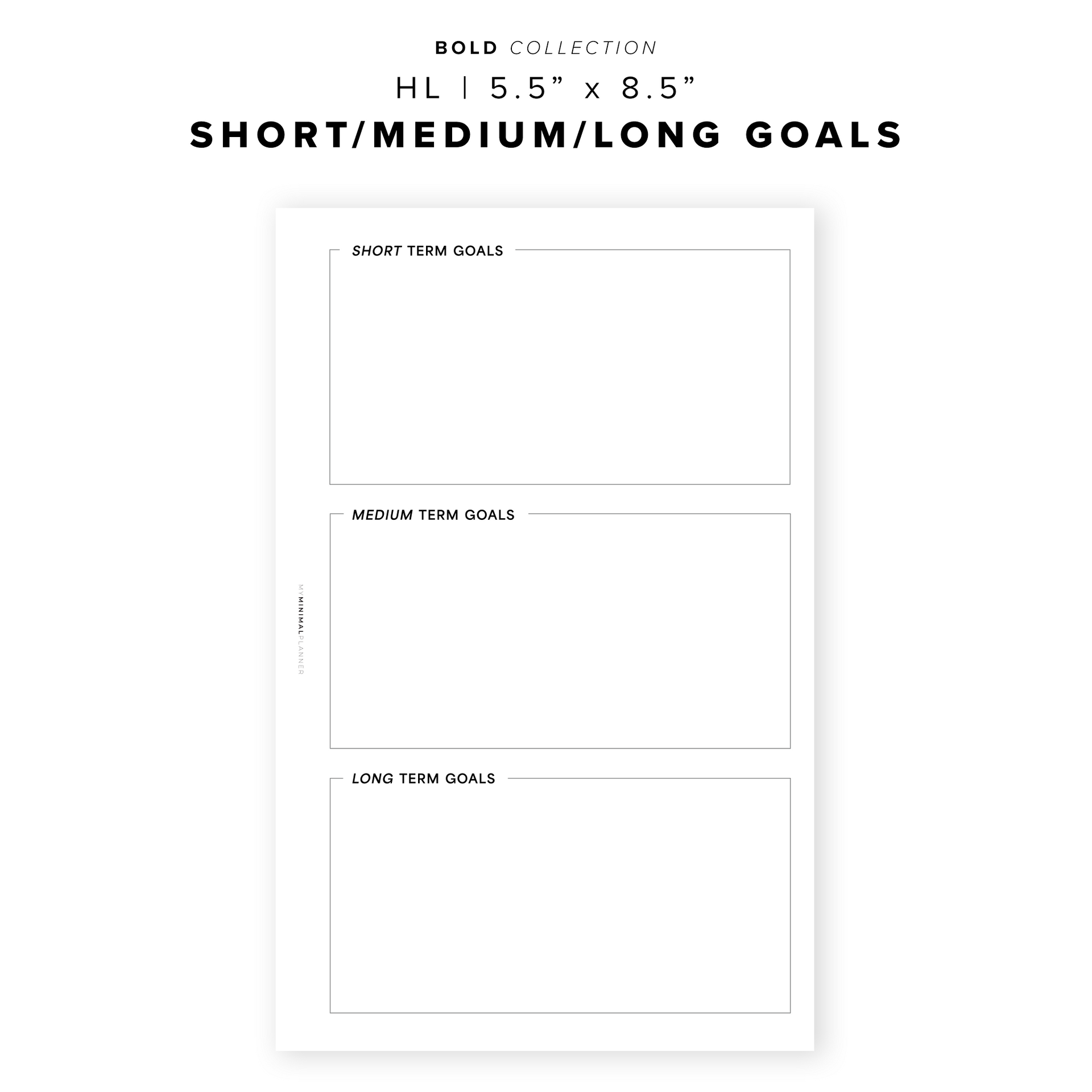 PR249 - Short Medium Long Term Goals - Printable Insert – My Minimal ...