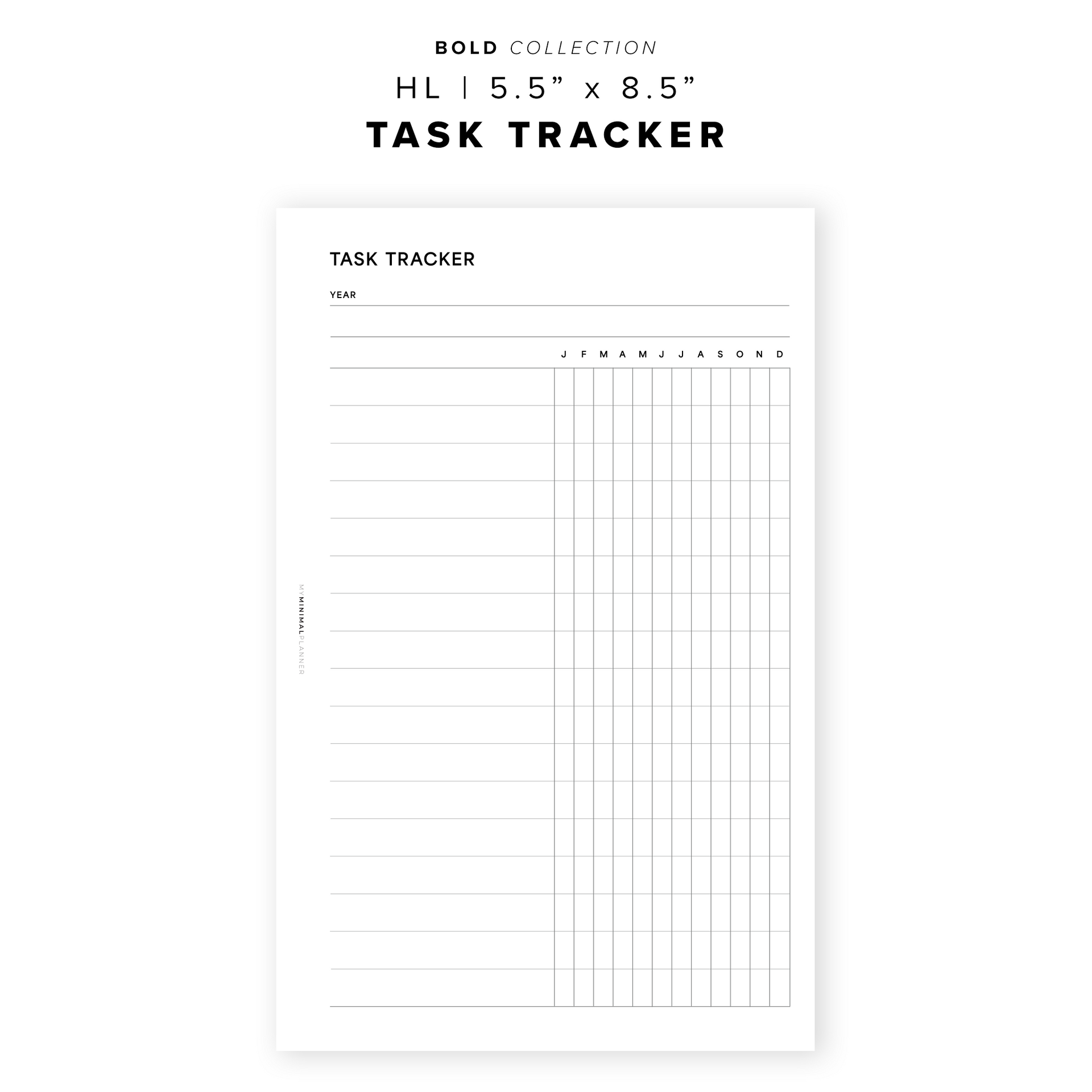 PR287 - Task Tracker - Printable Insert – My Minimal Planner