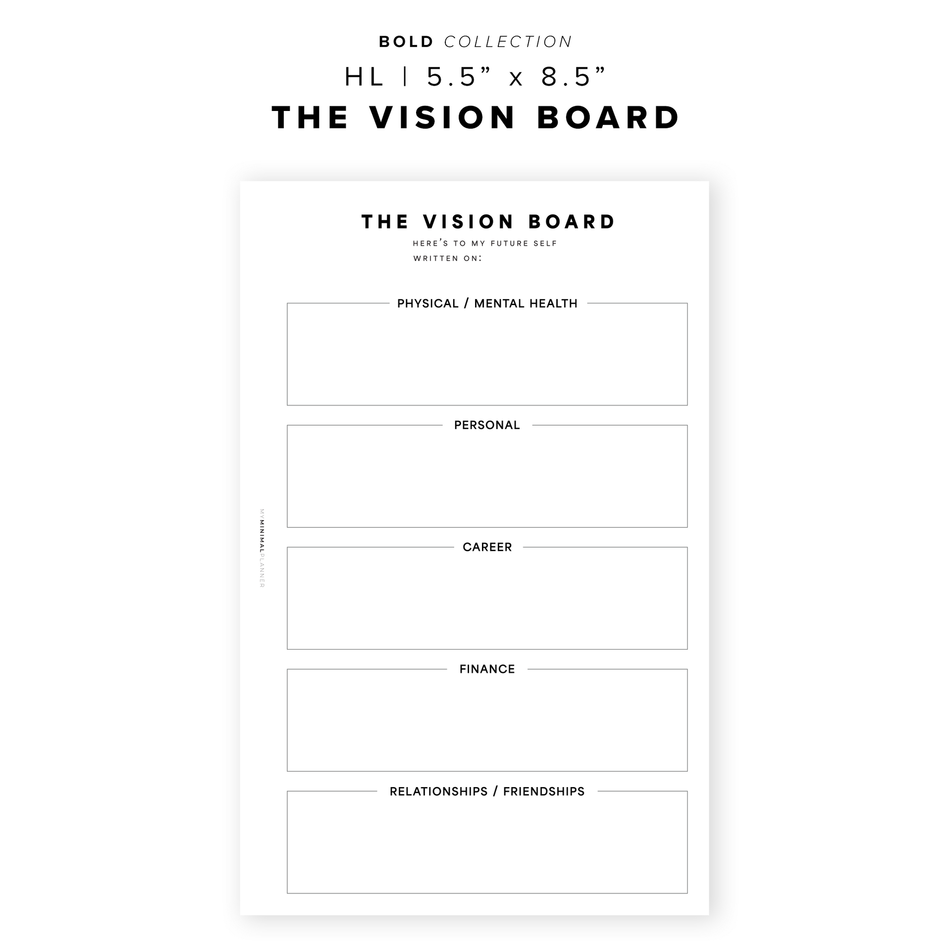 PR235 - The Vision Board - Printable Insert – My Minimal Planner