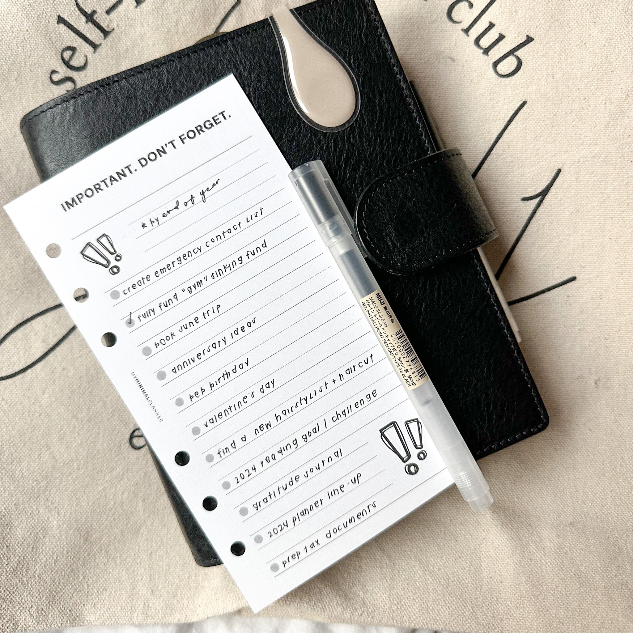 PR231 - Important. Don't Forget List - Printable Insert – My Minimal ...