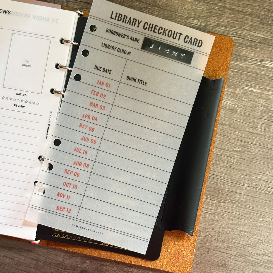 PRD257 - Library Checkout Card - Printable Dashboard – My Minimal Planner