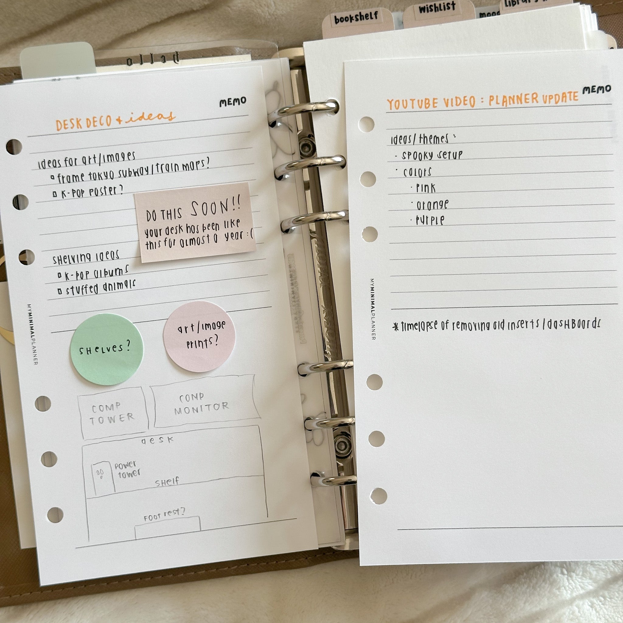 PR311 - Memo - Printable Insert – My Minimal Planner